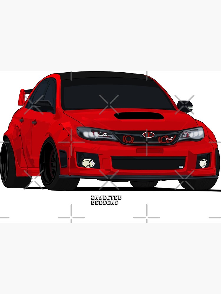 "Red Widebody Flared Subaru STi" Poster for Sale by InjectedDesigns ...