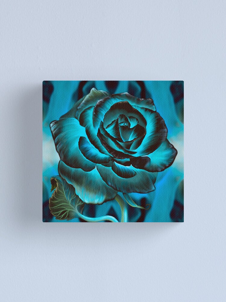 "Blue Fire Rose" Canvas Print for Sale by LBDowling | Redbubble