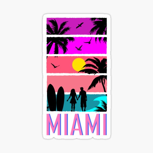 "Miami Beach" Sticker by BrobocopPrime | Redbubble
