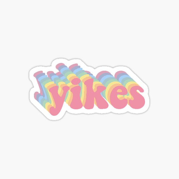 "Yikes Retro Rainbow Sticker" Sticker for Sale by laurencude | Redbubble