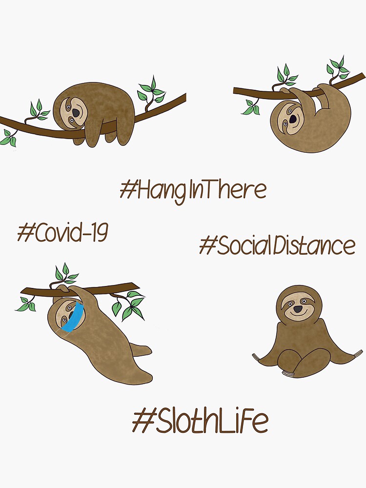 "Simon the Sloth Sticker Pack - Covid edition" Sticker for Sale by ...