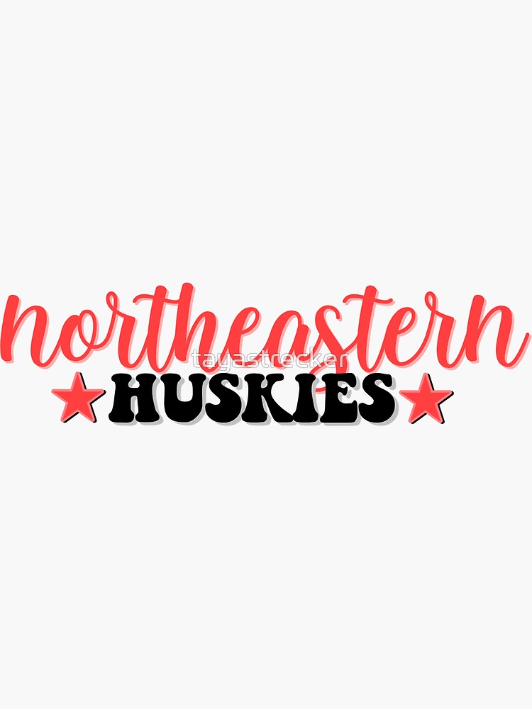 "Northeastern Huskies Lettering" Sticker for Sale by tayastrecker ...