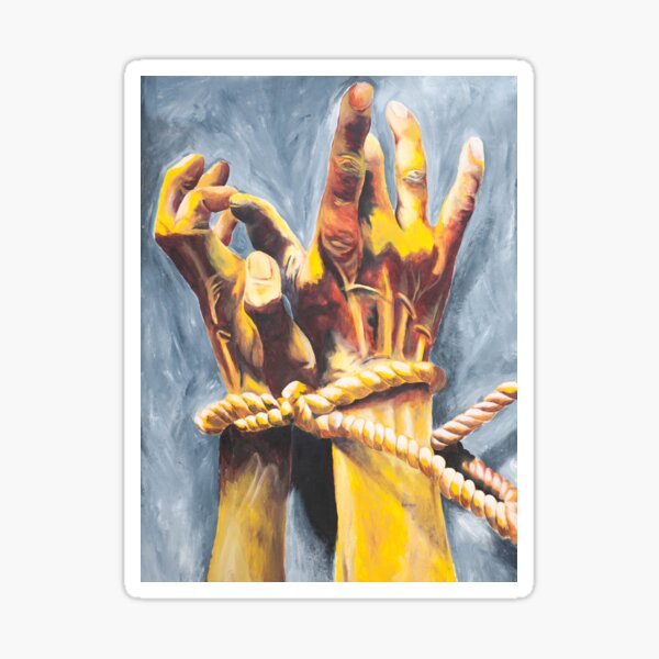 Tied Up Hands Sticker By Sugarminnow88 Redbubble
