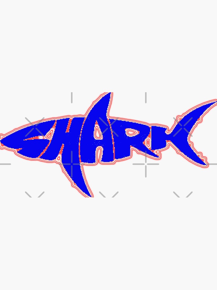 "Shark - title of calligraphy lettering typography text quotes" Sticker ...