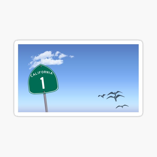 "highway 1 sign " Sticker by trqffic | Redbubble