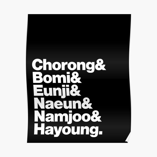 "A-pink & members names" Poster for Sale by lovely-day | Redbubble