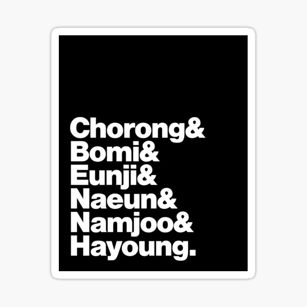 "A-pink & members names" Sticker by lovely-day | Redbubble