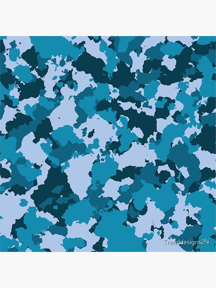 "Camouflage blue military camouflage army pattern" Poster for Sale by ...