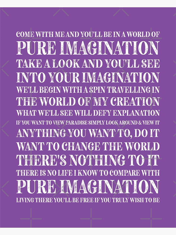 "Pure Imagination" Sticker for Sale by planDpromotions | Redbubble