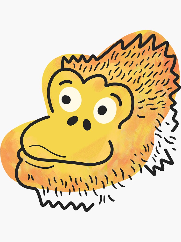 "hmmm, monkey." Sticker by Kathrino | Redbubble