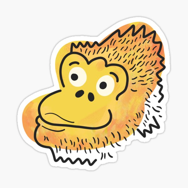 "hmmm, monkey." Sticker by Kathrino | Redbubble