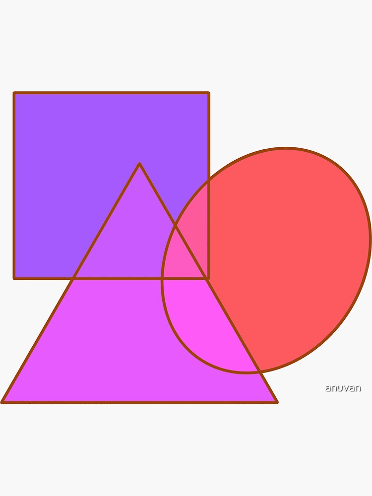 "Geometric shapes overlapping" Sticker by anuvan | Redbubble