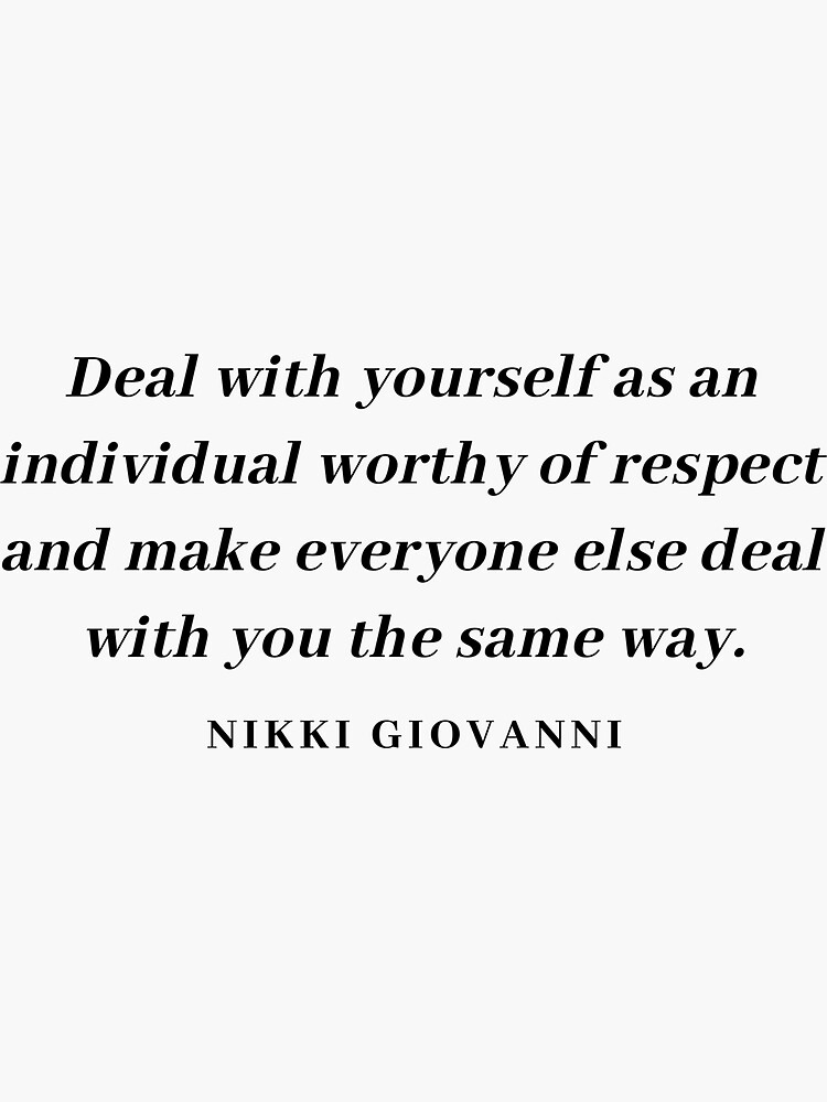"Self Respect " Sticker by MomTheeNurse | Redbubble