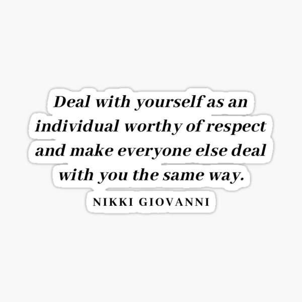 "Self Respect " Sticker by MomTheeNurse | Redbubble