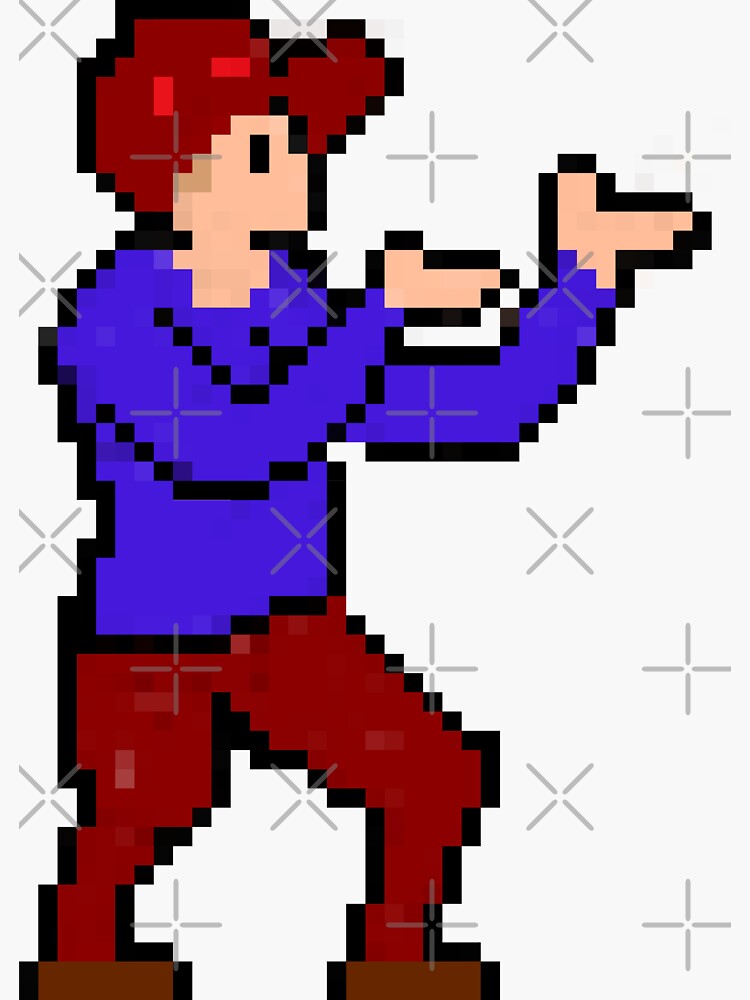 "Dancer Finger Gun Pose Pixel Art" Sticker by designedfeeling | Redbubble