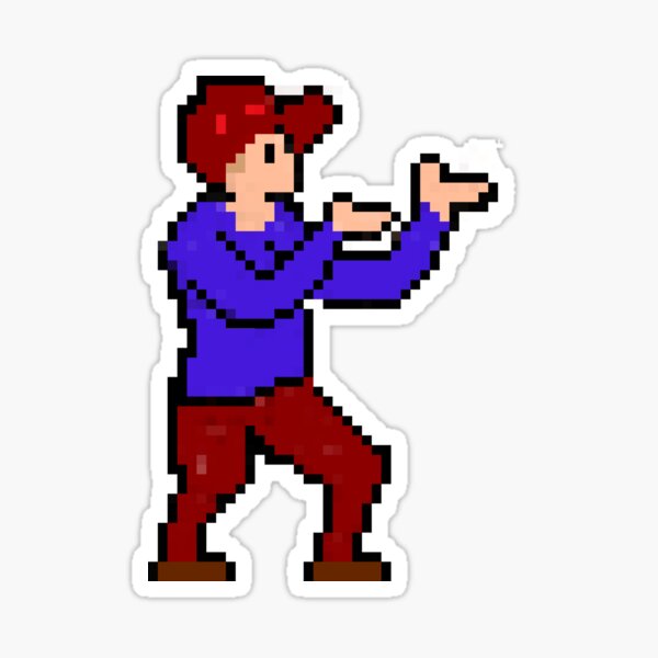 "Dancer Finger Gun Pose Pixel Art" Sticker by designedfeeling | Redbubble