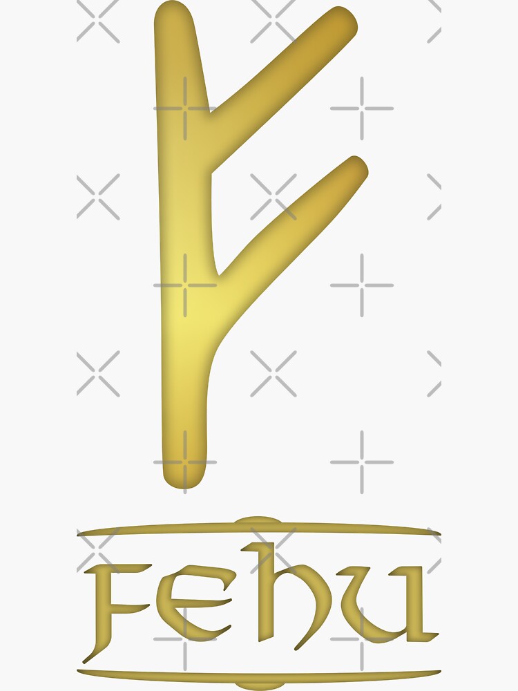 "Fehu - Rune / Older Futhark / Sequence of 24 runes" Sticker by ...