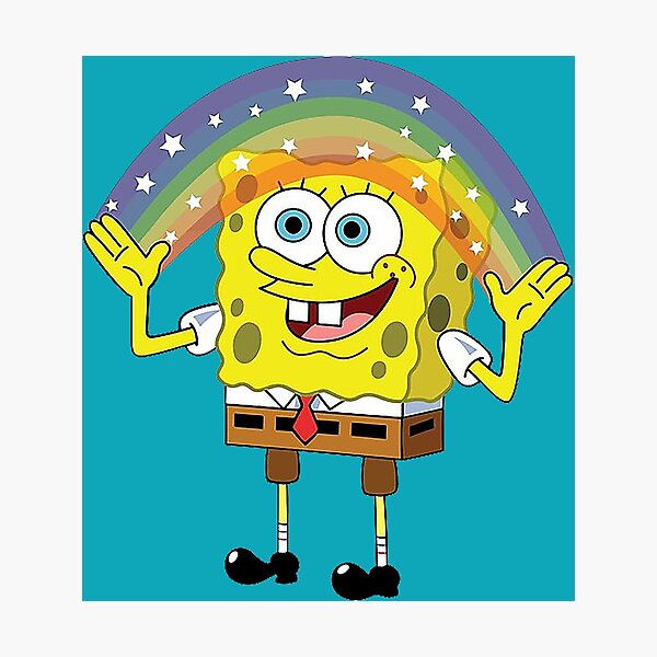 Spongebob Rainbow Wall Art | Redbubble