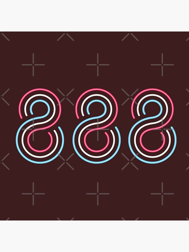 "number 888 in neon colours" Sticker for Sale by Delicarte | Redbubble