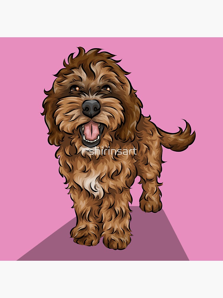 "Cute Cockapoo | Cute Dog Art | Pink Background" Sticker for Sale by ...