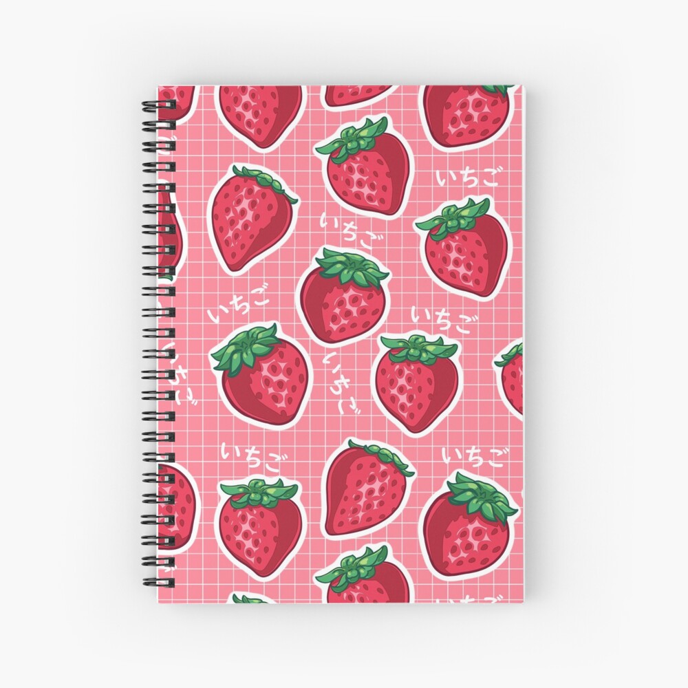 "Cute Japanese strawberry pattern" Spiral Notebook for Sale by AnGoArt ...