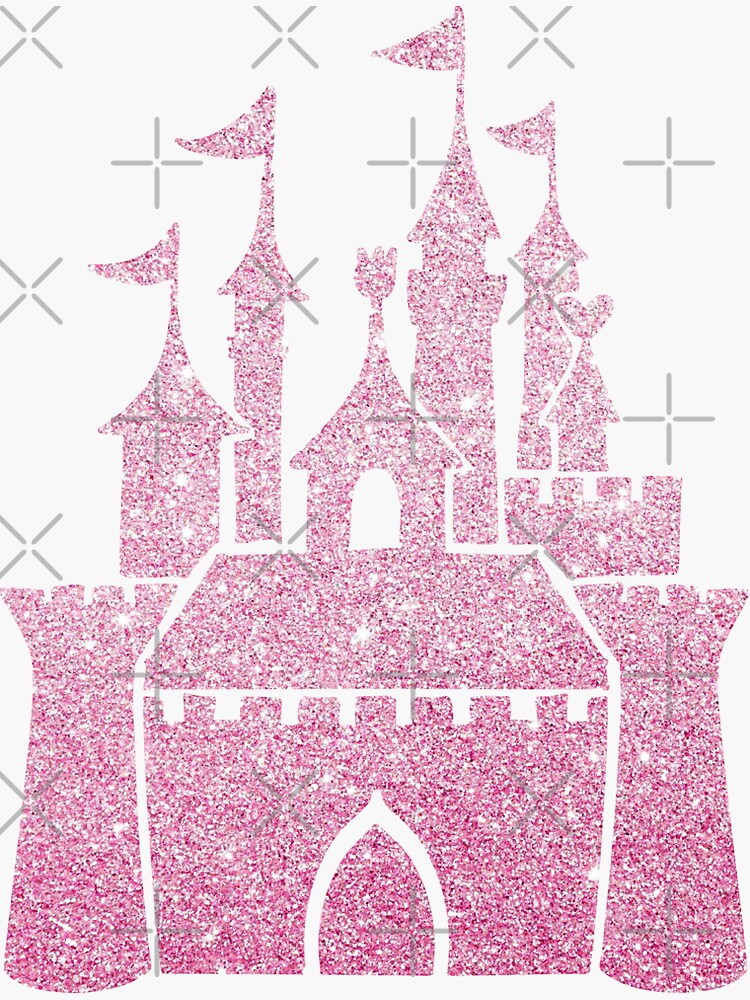 "Pink glitter castle" Sticker by savanamms6 | Redbubble