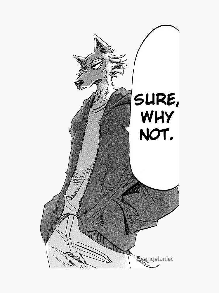 "legoshi manga - beastars" Sticker for Sale by Evangelanist | Redbubble