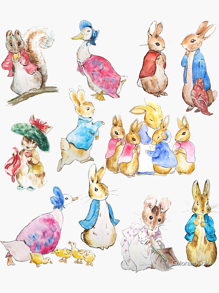 Pegatina «Cuentos de Peter Rabbit personajes Beatrix Potter» de ...