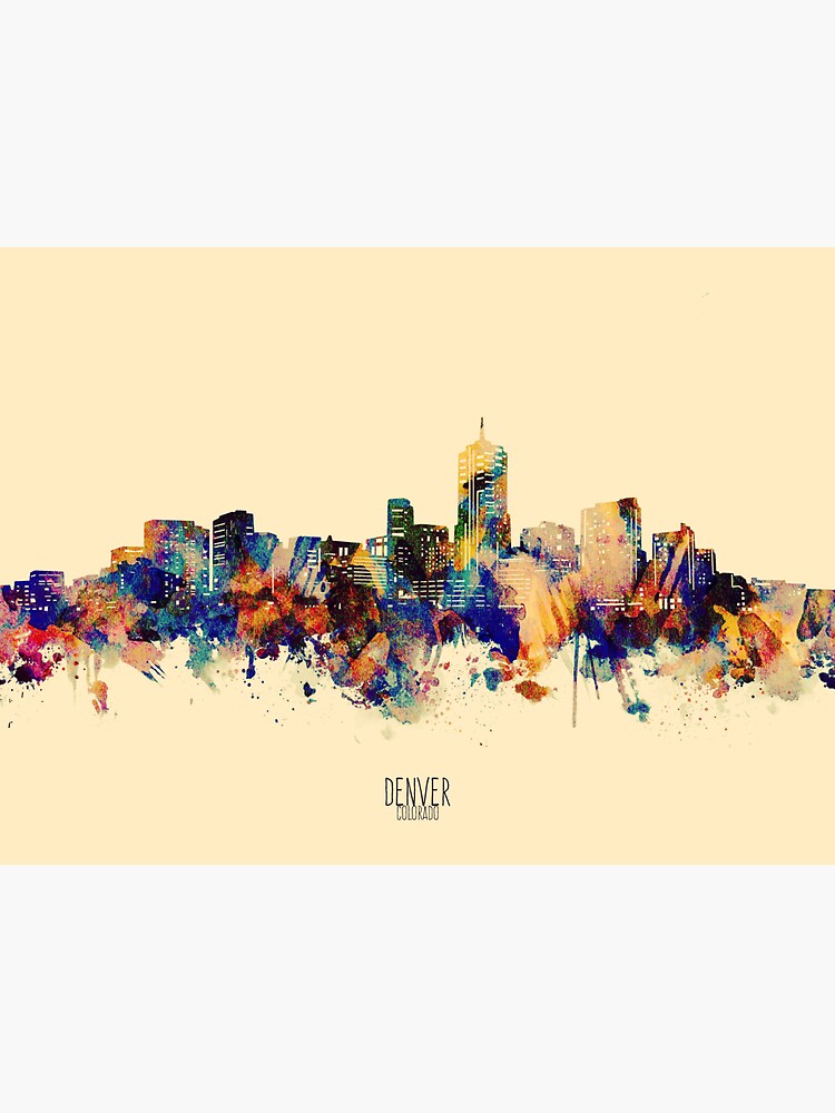 "denver skyline" Sticker for Sale by BekimART2 | Redbubble