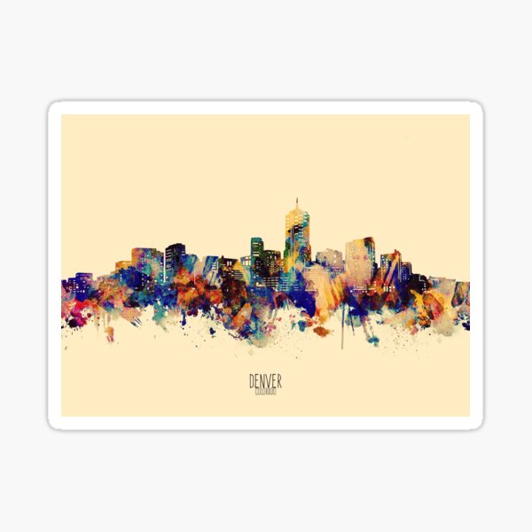 "denver skyline" Sticker for Sale by BekimART2 | Redbubble