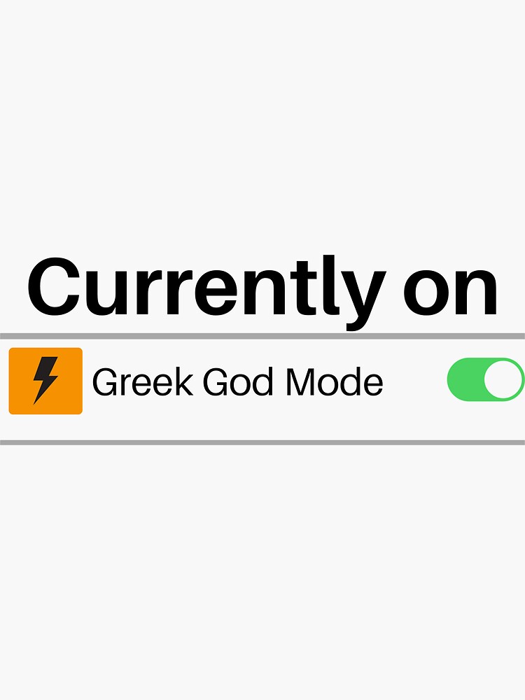 "Greek God Mode" Sticker for Sale by RewrittenRealms | Redbubble