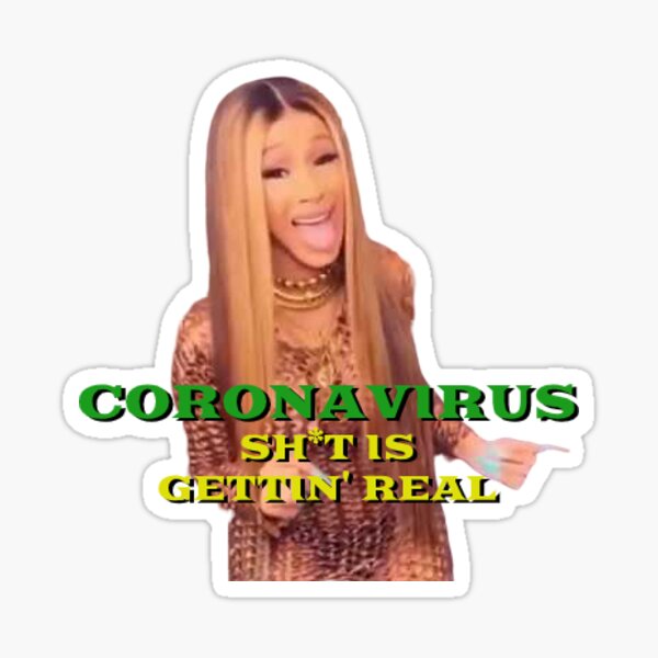 "Cardi B Coronavirus" Sticker by charwaters | Redbubble