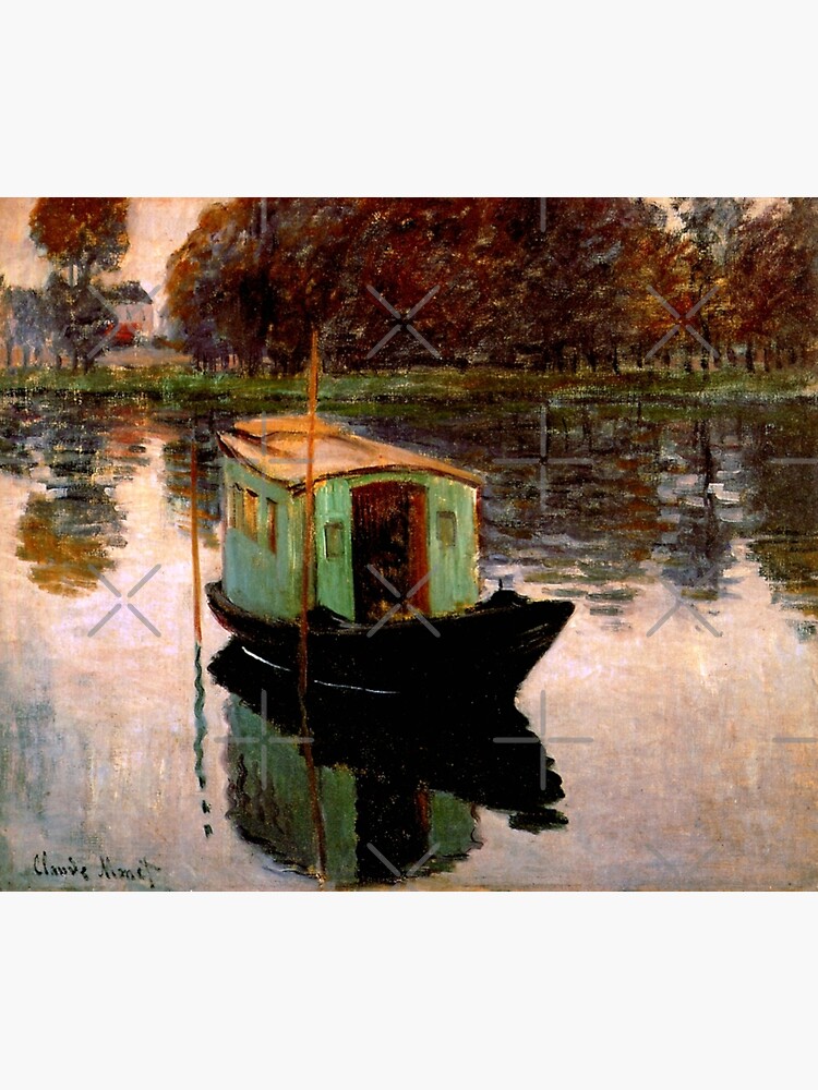 ""Le Bateau Atelier" - "The Studio Boat" by Claude Monet" Art Print for ...