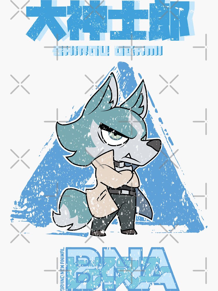 "BRAND NEW ANIMAL (BNA): SHIROU OGAMI CHIBI (GRUNGE STYLE)" Sticker for ...