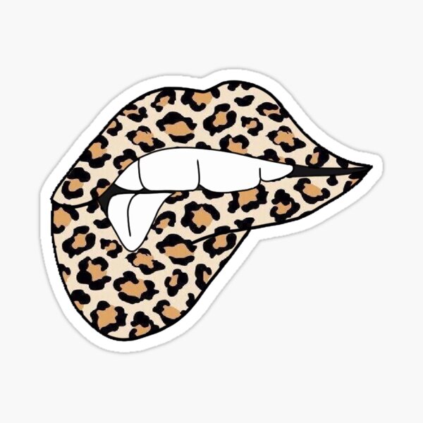 "Cheetah Print Lips " Sticker by jessicaleah15 | Redbubble