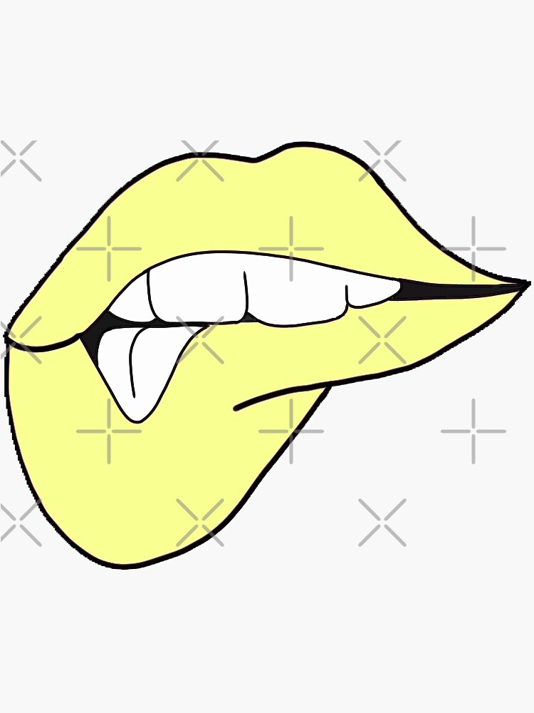 "Yellow Lips " Sticker by jessicaleah15 | Redbubble