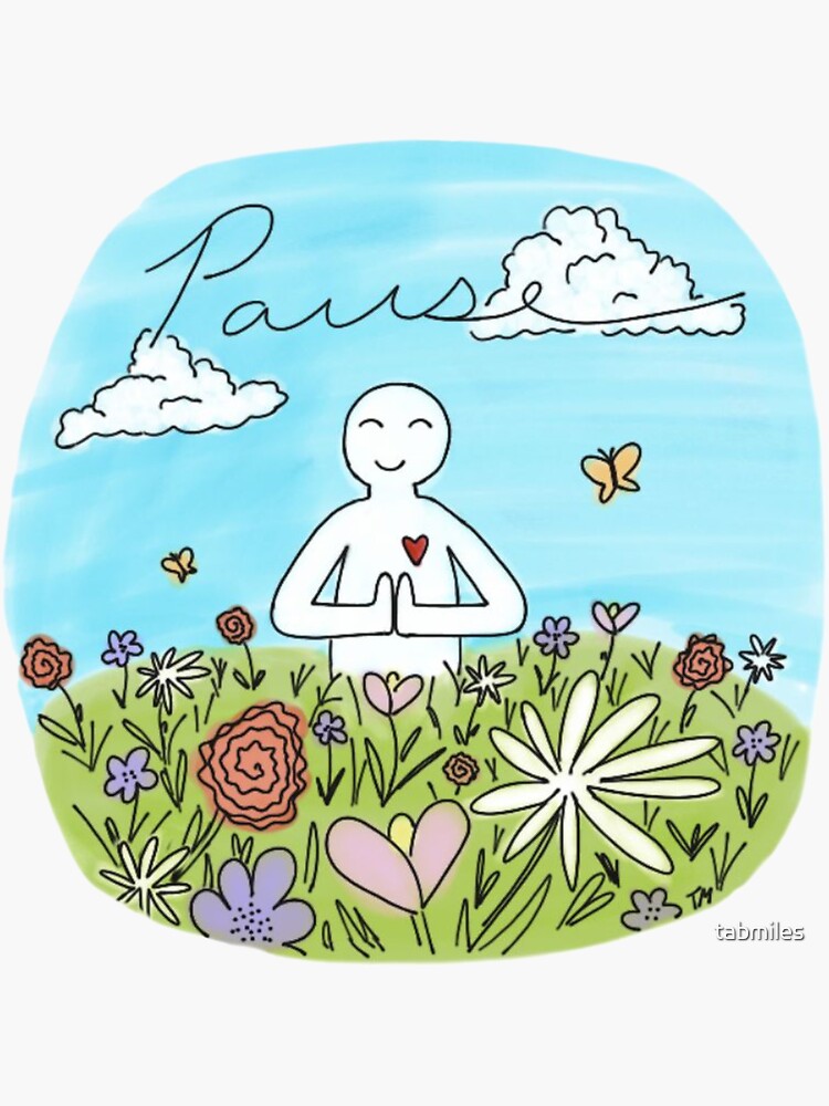 "Pause" Sticker by tabmiles | Redbubble
