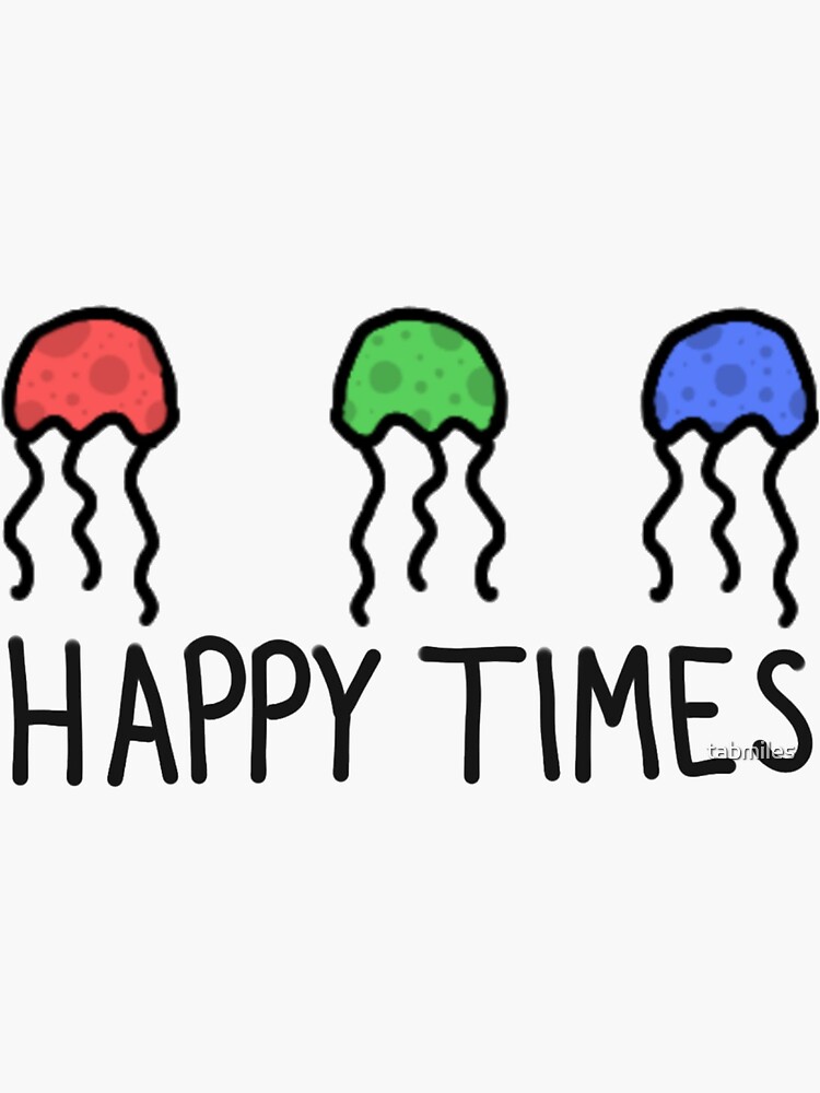 "Happy Jellyfish" Sticker by tabmiles | Redbubble