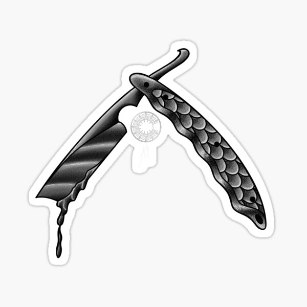 "Black & Grey Razor Blade" Sticker for Sale by Zancho | Redbubble