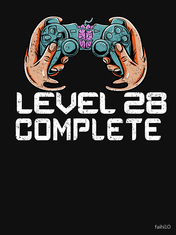 "Level 28 Complete T-Shirt - Funny 28 Year Anniversary, Video Game ...