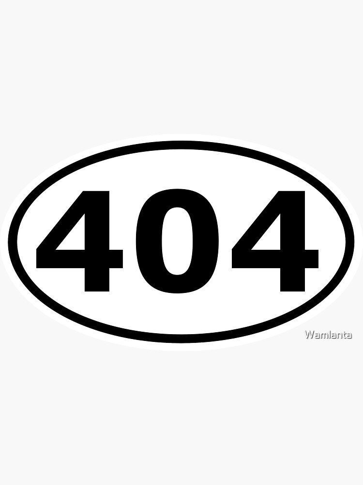 "404 ATL Atlanta Oval Euro Car Sticker " Sticker by Wamlanta | Redbubble
