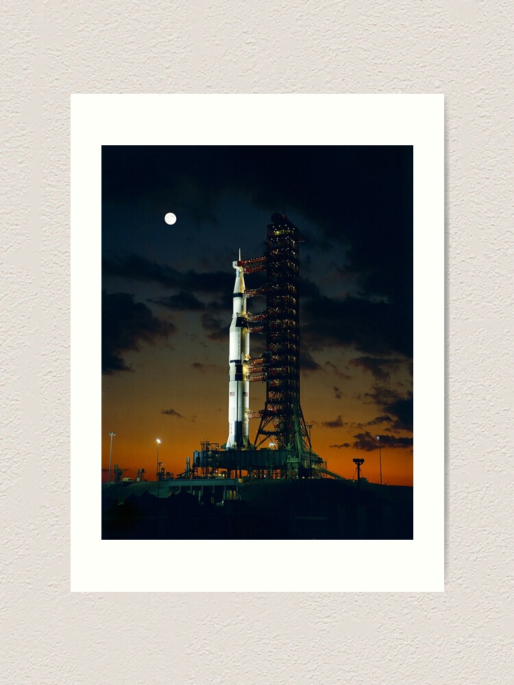 "Cool Colorful Apollo Moon Mission at Launchpad" Art Print for Sale by ...