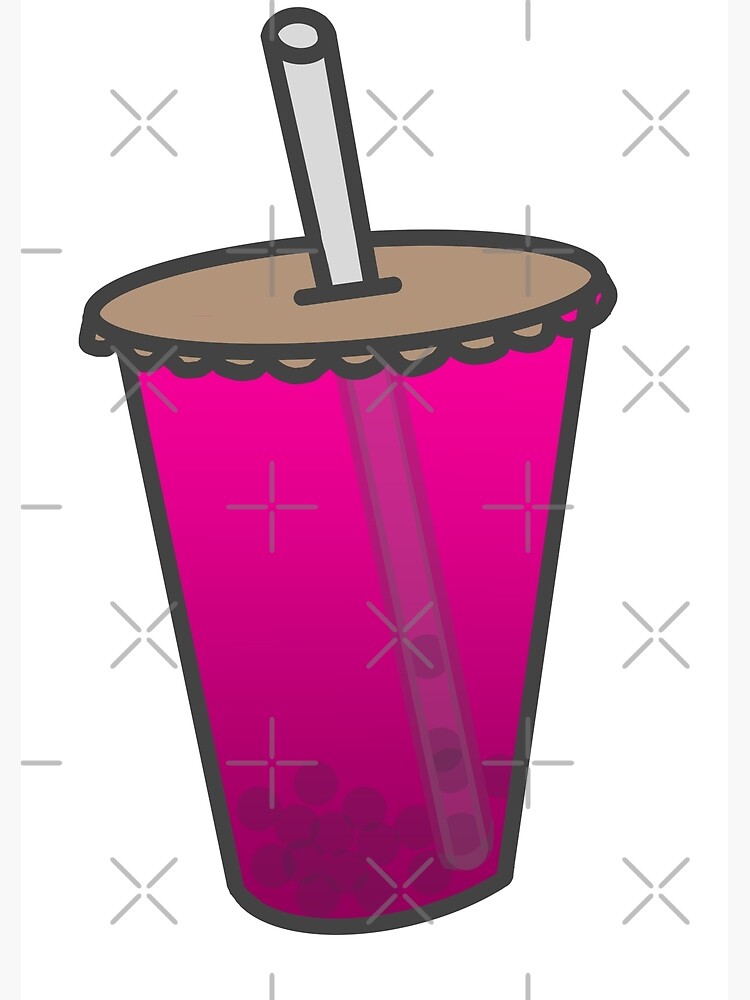 "Neon Pink Boba" Poster by bzimmerman73 | Redbubble