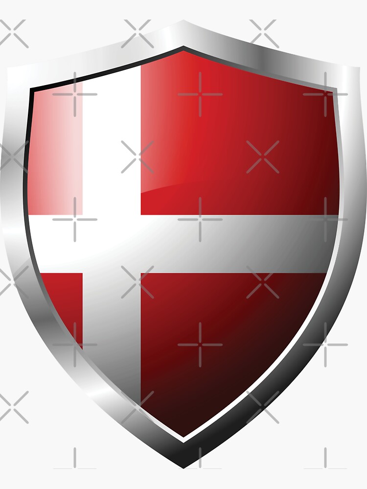 "Strong Denmark Flag Shield Country" Sticker by HelloFromAja | Redbubble