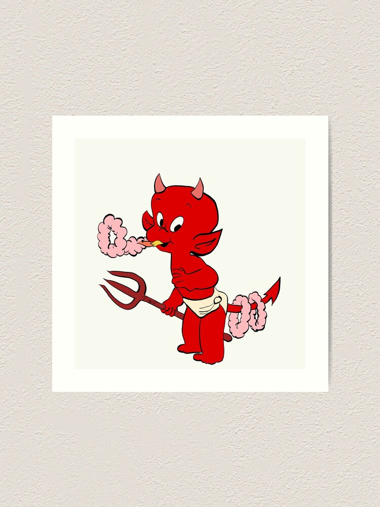"Hot stuff devil baby " Art Print for Sale by Blaxk Cat | Redbubble