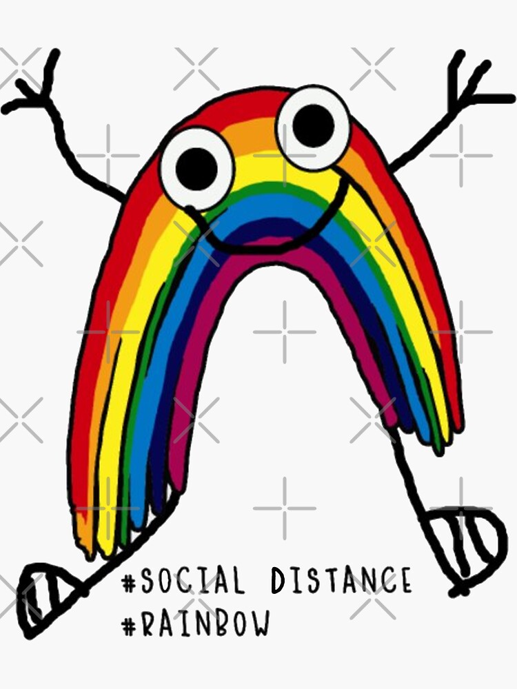 "Social Distance Rainbow" Sticker for Sale by Ricky119 | Redbubble
