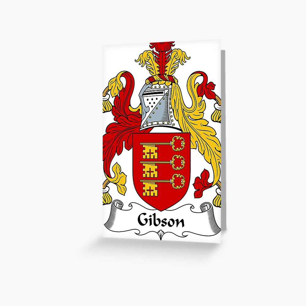 "Gibson Coat of Arms / Gibson Family Crest" Greeting Card by ...