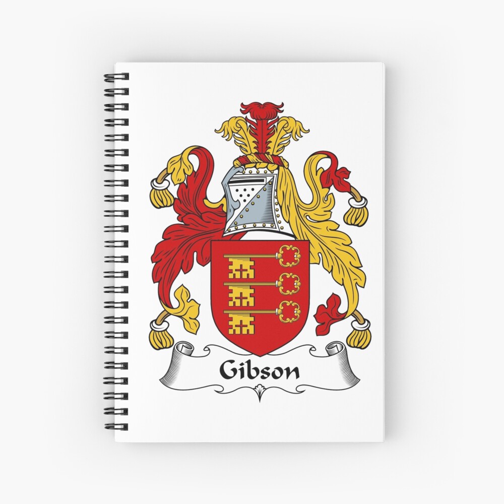 "Gibson Coat of Arms / Gibson Family Crest" Spiral Notebook by ...