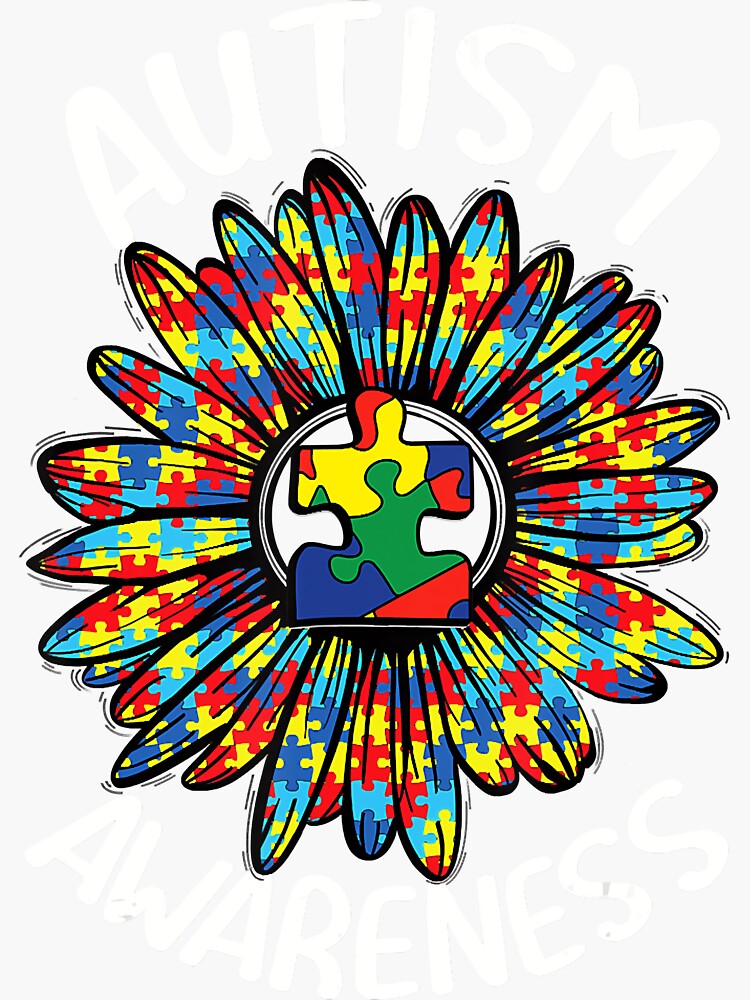 "Autism Awareness Sunflower Autistic Neurodiversity Aspergers ...