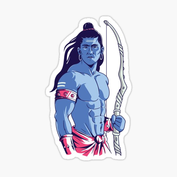 "LORD RAMA ILLUSTRATION" Sticker for Sale by iBruster | Redbubble